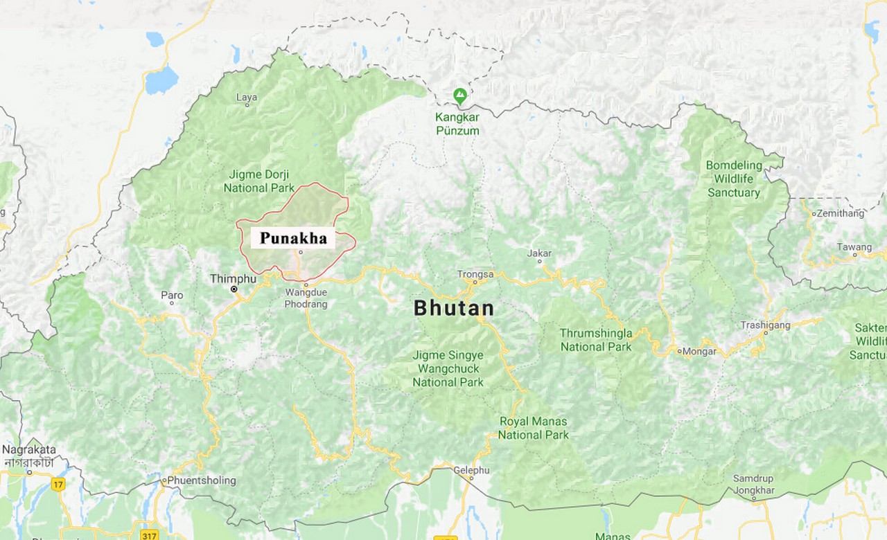 punakha Geography & Map | Flamingo Travels